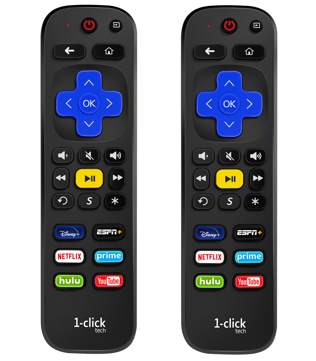1-clicktech Remote for Roku BOX Players Express Premiere Ultra [2-in-1